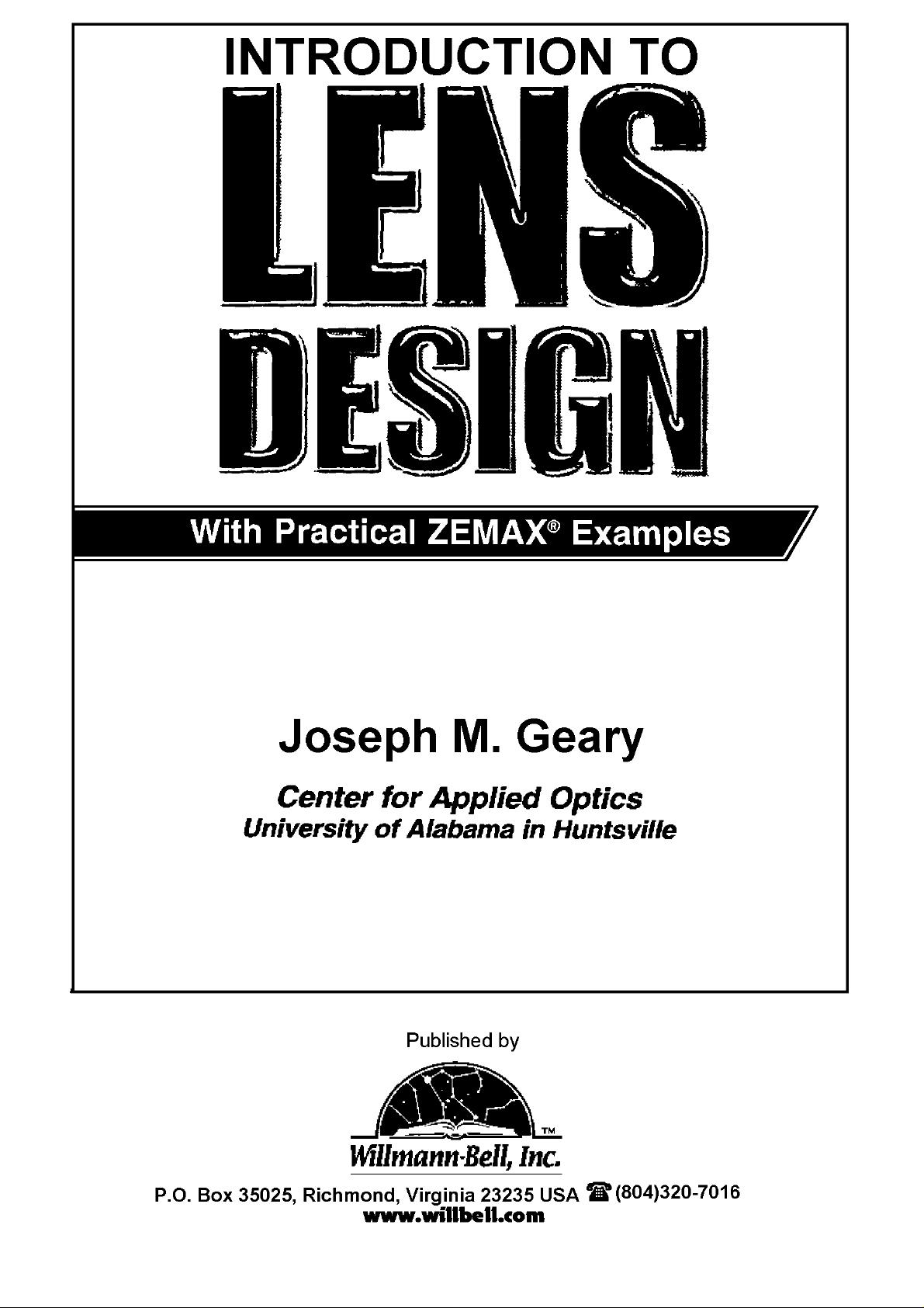 IntroductiontolensdesignwithZEMAX资源-CSDN下载