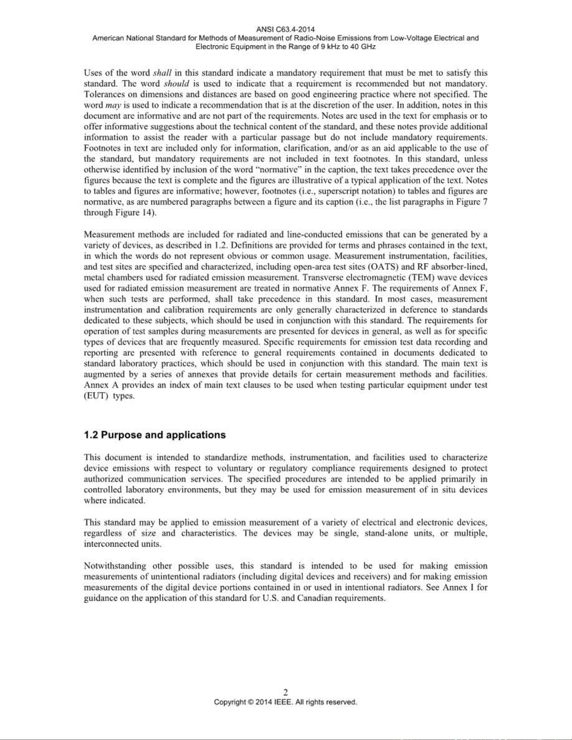 ANSI C63.4-2014：低电压电子设备无线电噪声测量标准 - CSDN文库