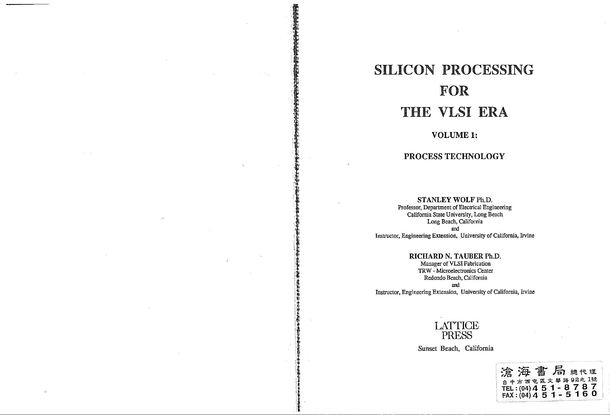 Silicon Processing for the VLSI Era_ Process Technology. Vol. 1.pdf - CSDN文库