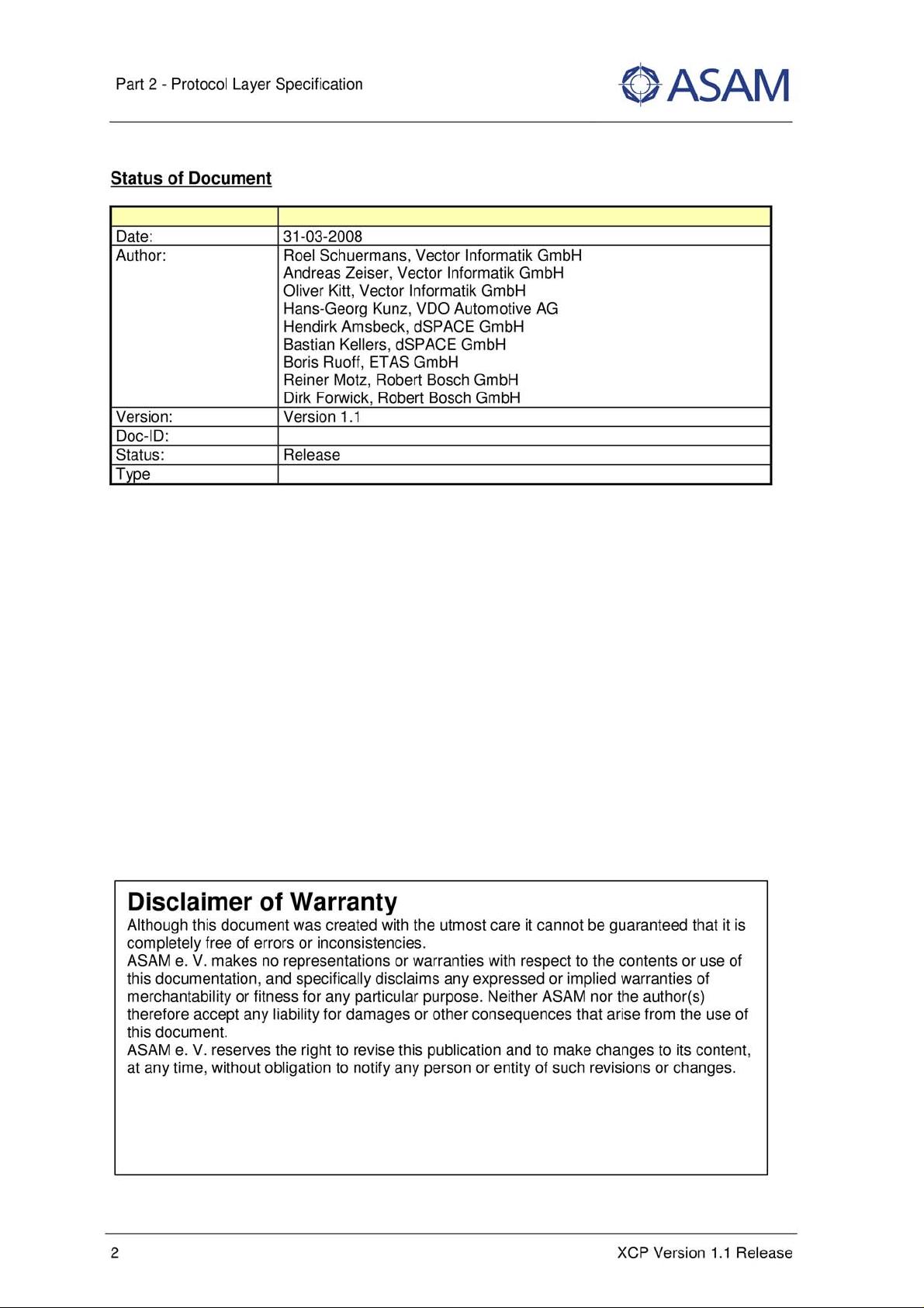 Asam Xcp Part2 Protocol Layer Specification V1 1 0 Pdf Xcp0xf6资源 Csdn下载
