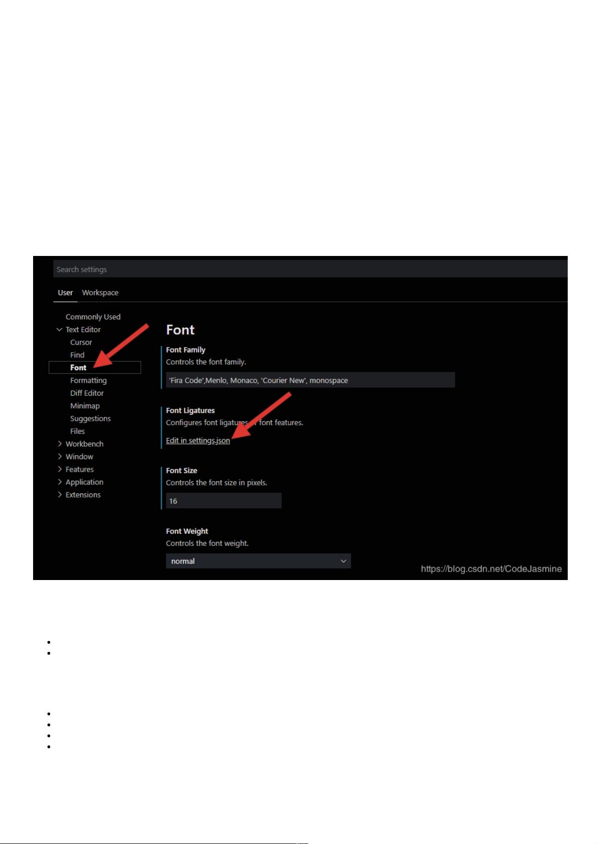 vscode设置Fira_Code字体及改变编辑器字体、背景颜色的代码详解_vscodevue代码颜色插件资源-CSDN下载