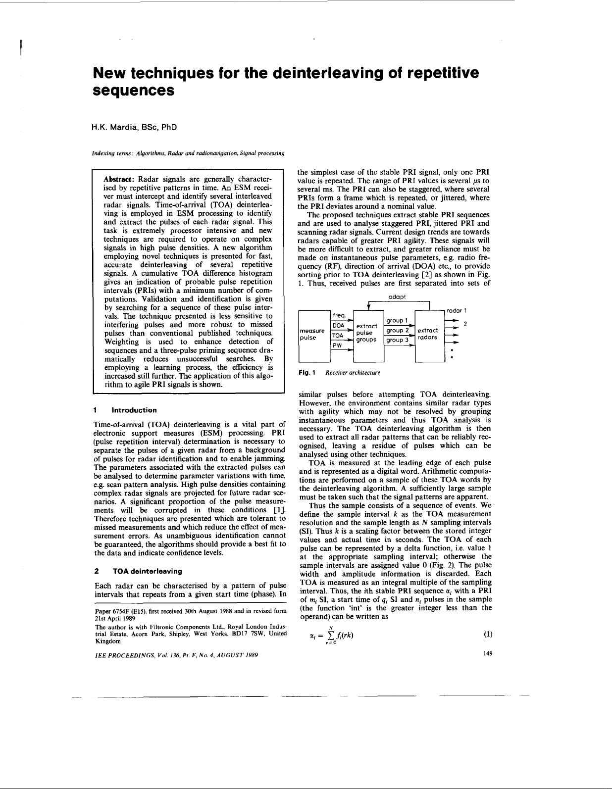 高效准确的雷达信号重复序列解交织新算法 - CSDN文库