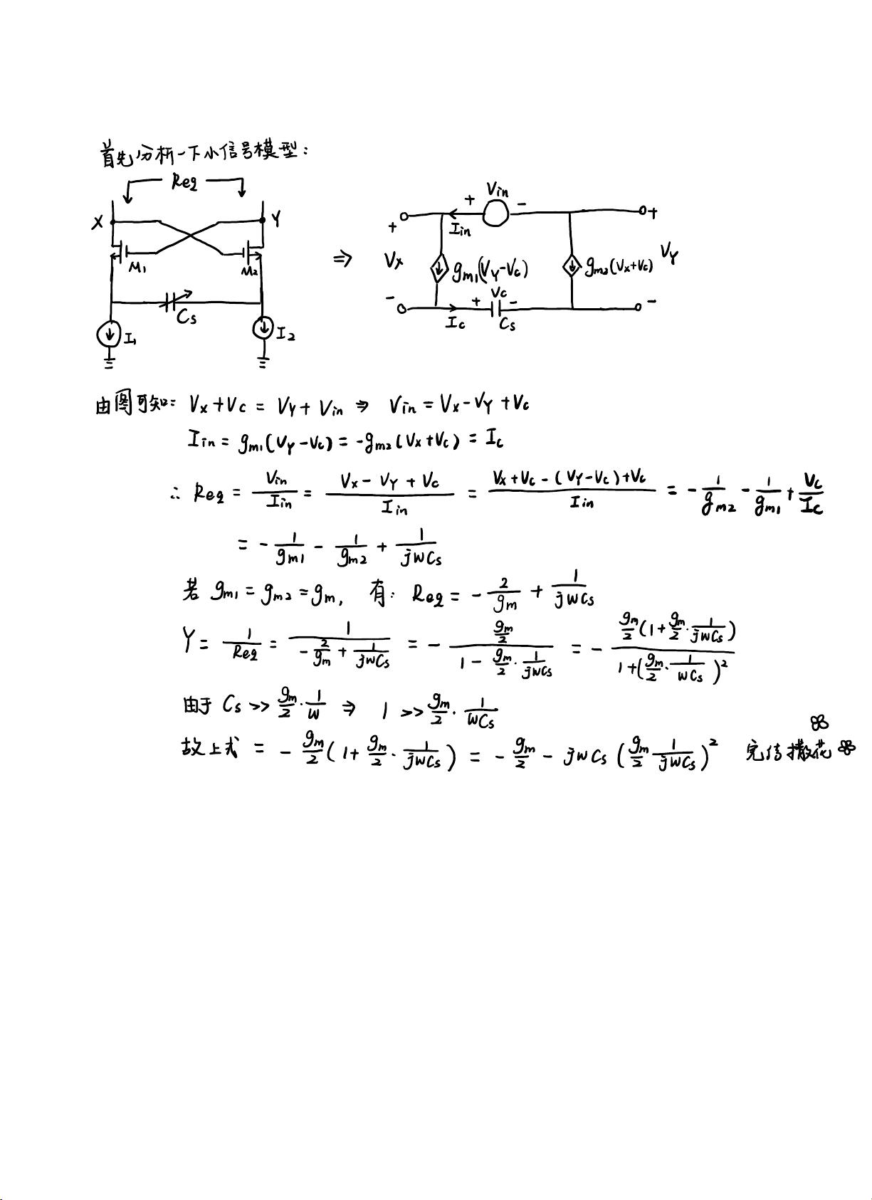 VCO交叉耦合CMOS管源极串联Cs时的导纳公式推导 - CSDN文库