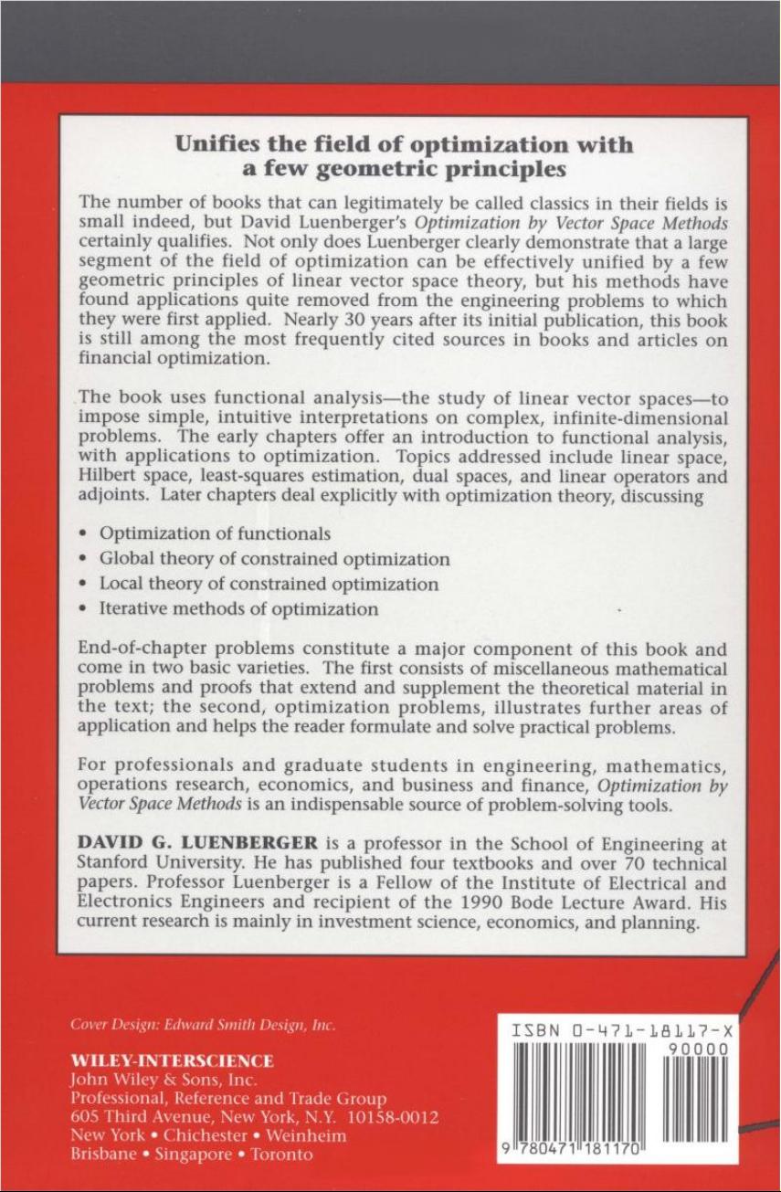 Optimization by vector space methods - CSDN文库