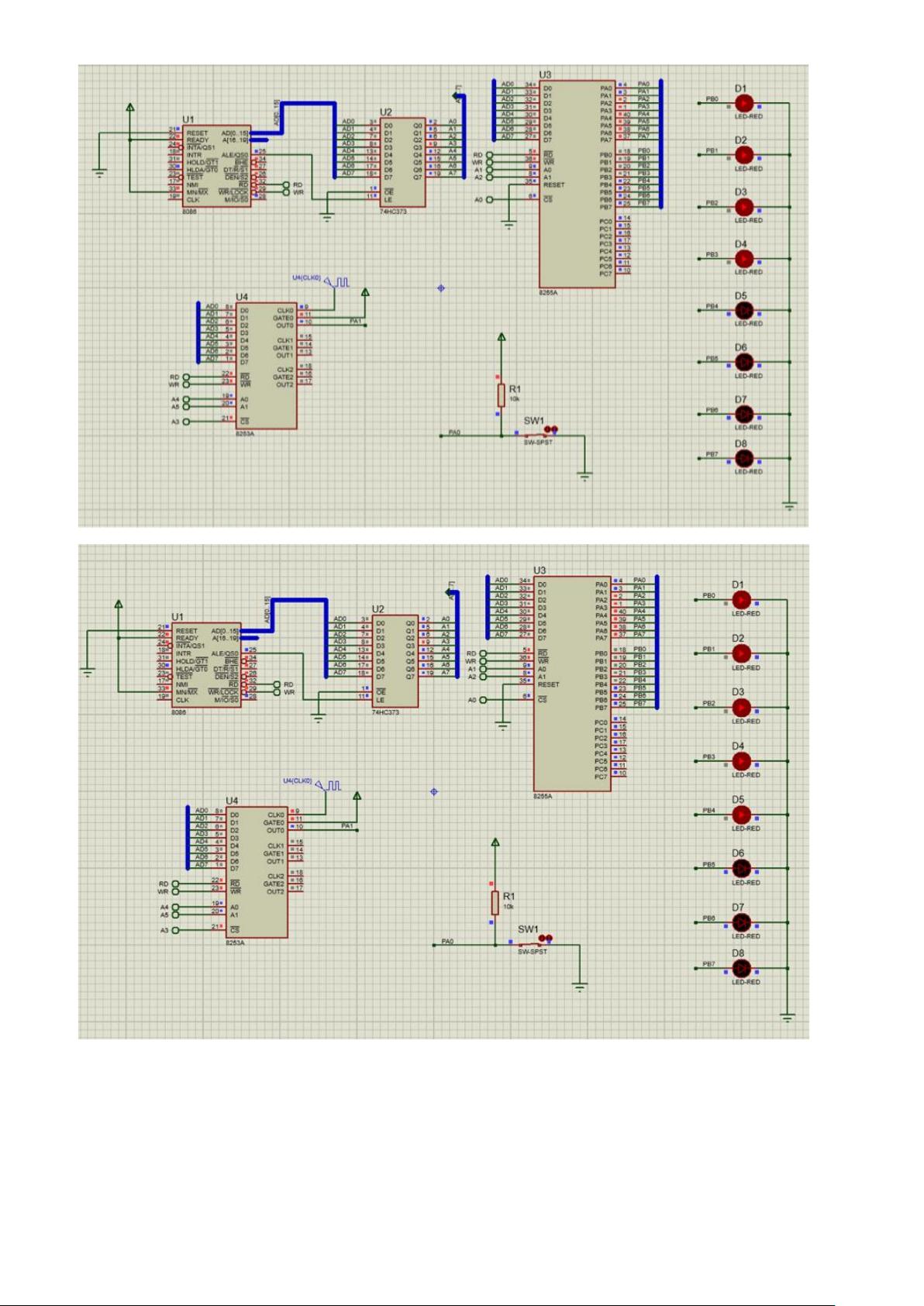 微机原理课程设计：8086-8255-8253流水灯设计（设计报告文档+proteus仿真电路+代码程序）_8253定时器控制流水灯模式资源-CSDN下载