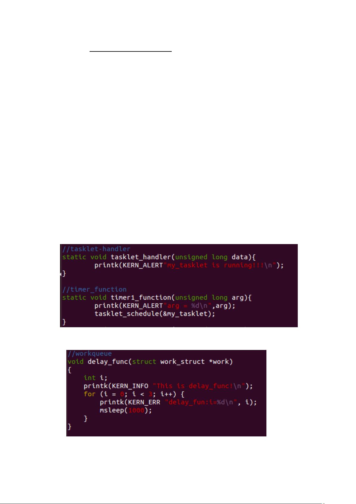 XDU嵌入式驱动程序设计实验三Tasklet和工作队列_字符设备驱动实验教程资源-CSDN下载