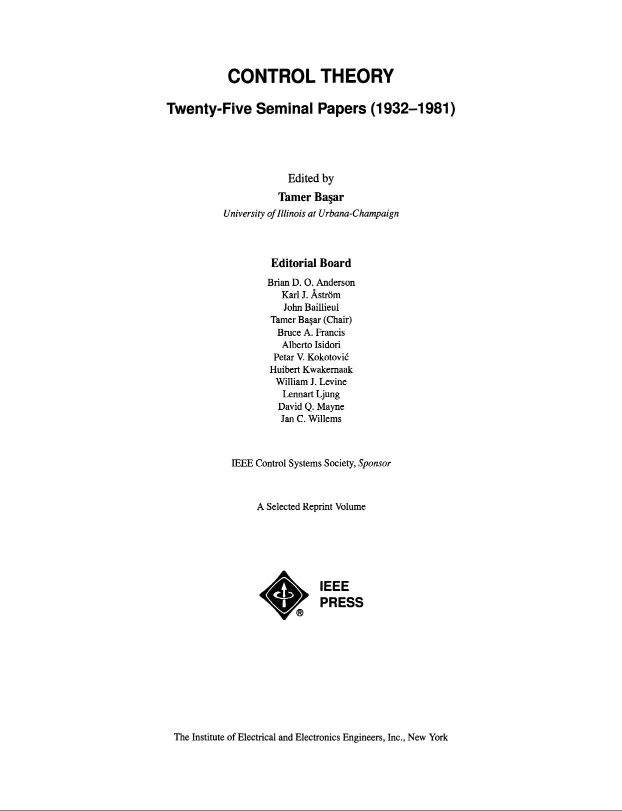 控制理论最经典的25篇论文.pdf_控制理论论文资源-CSDN下载